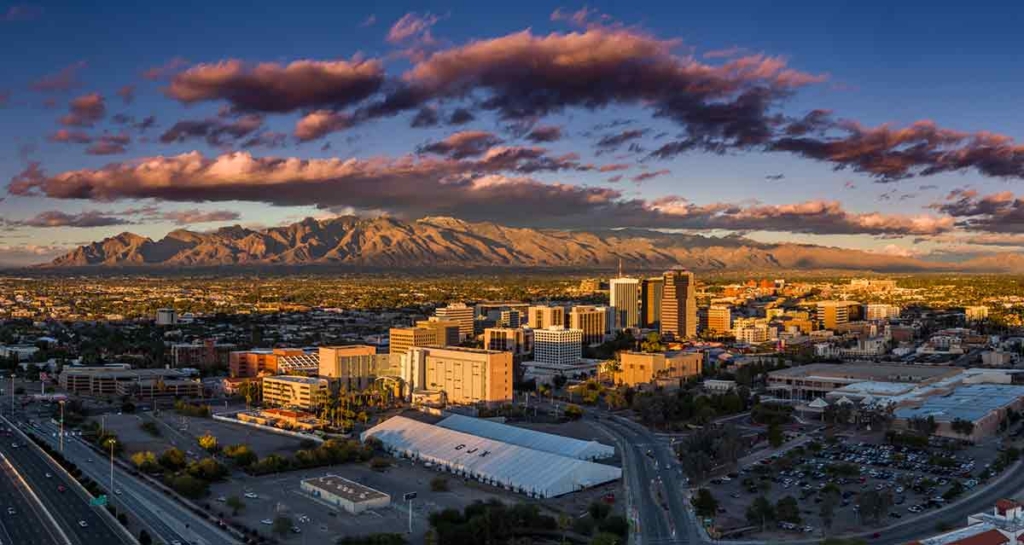 DOWNTOWN TUCSON SUNSET by Dean Kelly - Custom Digital Prints