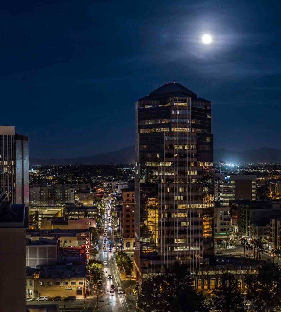 DOWNTOWN FULL MOON by Dean Kelly - Custom Digital Prints